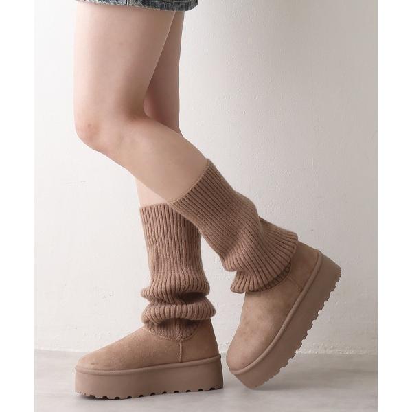 『タイムセール実施中』ZOZO問い合わせ番号:98580468ショップ:Ada.，エイダブランド:DEMETER，デメテル商品名:厚底 ニットソックス ムートンブーツカテゴリ:シューズ>ブーツブランド品番:dem6491-L25素材:...