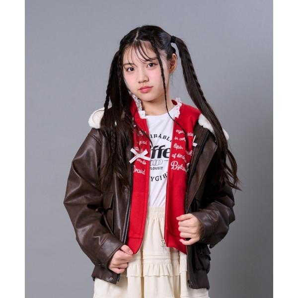 『セール実施中』ZOZO問い合わせ番号:98610628ショップ:NARUMIYA ONLINE，ナルミヤ オンラインブランド:by LOVEiT，バイラビット商品名:衿ファー合成皮革ジャケットカテゴリ:ジャケット/アウター>ライダー...