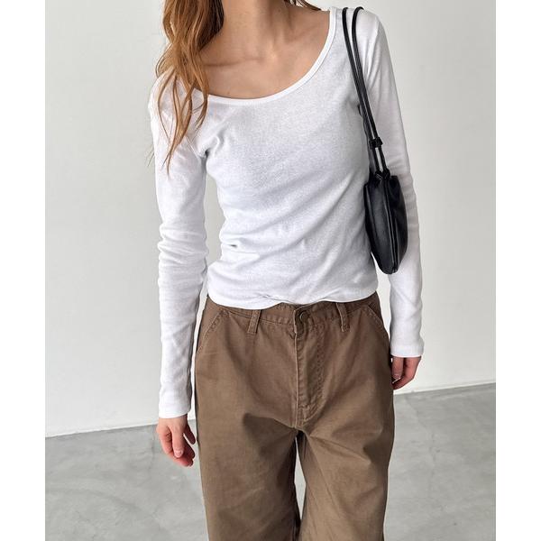 ZOZO問い合わせ番号:98641607ショップ:CANAL JEAN，キャナルジーンブランド:CANAL JEAN，キャナルジーン，El mar，エルマール商品名:El mar　コットンラウンドネックロンTカテゴリ:トップス>Tシャ...