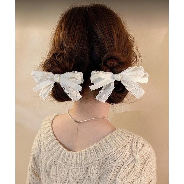 『タイムセール実施中』ZOZO問い合わせ番号:98641814ショップ:VIBGYOR，ヴィブジョーブランド:VIBGYOR，ヴィブジョー商品名:【IZU】 〈2個セット〉 レースリボンヘアアクセカテゴリ:ヘアアクセサリー>バレッタ/...