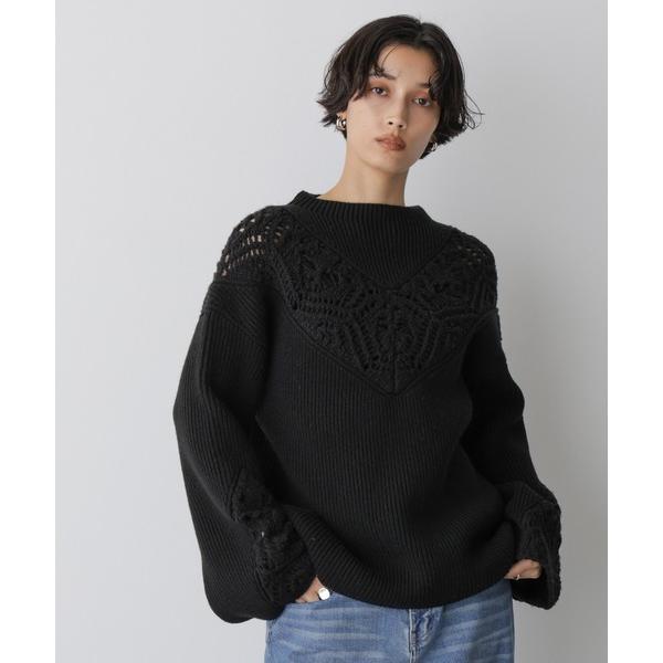 『タイムセール実施中』ZOZO問い合わせ番号:98641973ショップ:NANO universe，ナノユニバースブランド:NANO universe，ナノユニバース商品名:「STEVELOUR」レースモチーフフレア袖ニットカテゴリ:トップ...