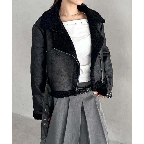 『セール実施中』ZOZO問い合わせ番号:98644518ショップ:Outfitter lab，アウトフィッターラボブランド:Bamm，バム商品名:ショート丈PUムートンジャケットカテゴリ:ジャケット/アウター>ムートンコートブランド品...