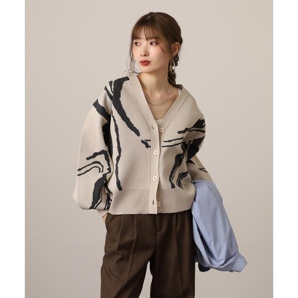 『タイムセール実施中』ZOZO問い合わせ番号:98676631ショップ:FUNALIVE，ファンアライブブランド:FUNALIVE，ファンアライブ商品名:ミラノリブアート柄ジャガードカーディガンカテゴリ:トップス>カーディガン/ボレロ...