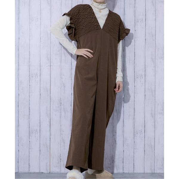 『タイムセール実施中』ZOZO問い合わせ番号:98676883ショップ:DIAVEL，ディアベルブランド:GORGE，ゴージ，DIAVEL，ディアベル商品名:《シャーリング×美シルエット》レディース サロペット フェミニン 体型カバー 春夏...