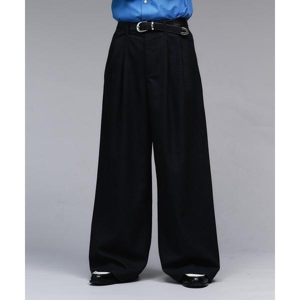 『セール実施中』ZOZO問い合わせ番号:98677270ショップ:kutir，クティールブランド:Adoon plain，アドーンプレーン，kutir，クティール商品名:Wool Like 2-Tuck Wide Slacks / ウールラ...