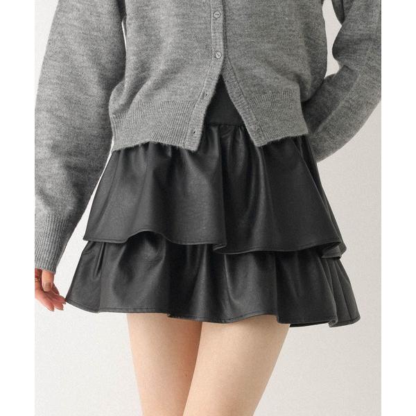 『タイムセール実施中』ZOZO問い合わせ番号:98678108ショップ:Heather，ヘザーブランド:Heather，ヘザー商品名:フェイクレザーフリルミニスカート　600185カテゴリ:スカート>スカートブランド品番:600185...