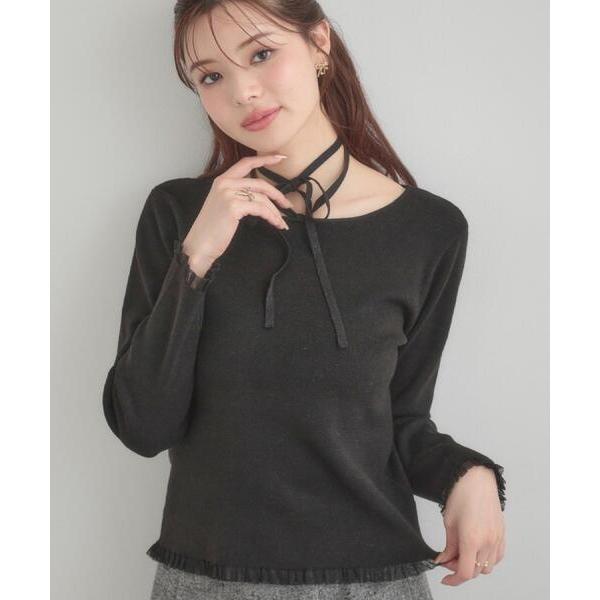 『セール実施中』ZOZO問い合わせ番号:98678454ショップ:Couture brooch，クチュールブローチブランド:couture brooch，クチュールブローチ商品名:【大人可愛い・リボン取り外し可】前後2WAYラメリブ シアー...