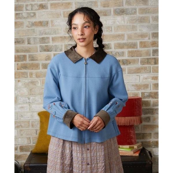 『セール実施中』ZOZO問い合わせ番号:98709862ショップ:Jocomomola，ホコモモラブランド:Jocomomola，ホコモモラ商品名:Paisaje de la ciudad フラワー刺繍ブルゾンカテゴリ:ジャケット/アウター...