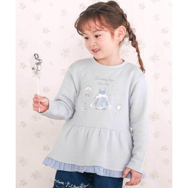 『タイムセール実施中』ZOZO問い合わせ番号:98710068ショップ:BEBE ONLINE STORE，ベベ オンラインストアブランド:SLAP SLIP，スラップスリップ商品名:プリンセスモチーフ裾フレアトレーナー(80~130cm)...