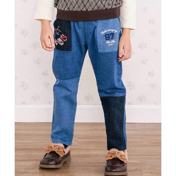 『タイムセール実施中』ZOZO問い合わせ番号:98710076ショップ:BEBE ONLINE STORE，ベベ オンラインストアブランド:SLAP SLIP，スラップスリップ商品名:はたらくくるまポケット刺しゅうデニムコーデュロイ切り替え...