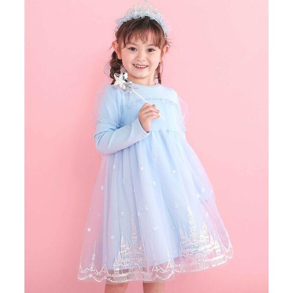 『タイムセール実施中』ZOZO問い合わせ番号:98710079ショップ:BEBE ONLINE STORE，ベベ オンラインストアブランド:SLAP SLIP，スラップスリップ商品名:フワフワお城刺しゅうチュールドッキングワンピース(80~...