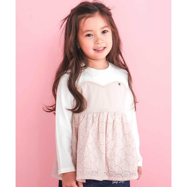 『タイムセール実施中』ZOZO問い合わせ番号:98710081ショップ:BEBE ONLINE STORE，ベベ オンラインストアブランド:SLAP SLIP，スラップスリップ商品名:ハートレースドッキングトレーナー(80~130cm)カテ...