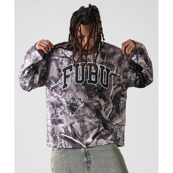 『タイムセール実施中』ZOZO問い合わせ番号:98712043ショップ:Karlas，カルラスブランド:FUBU， フブ商品名:FUBU フブ ブランド ロゴ ナンバー ワッペン Vネック 長袖 ホッケーシャツ ゲームシャツカテゴリ:トップ...