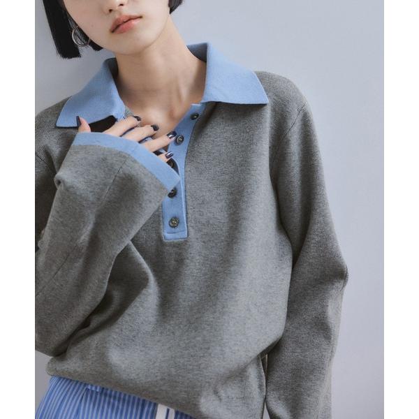 ZOZO問い合わせ番号:98712852ショップ:ADAM ET ROPE'，アダムエロペブランド:ADAM ET ROPE'，アダムエロペ商品名:【WEB限定】・【サステナブル】バイカラーポロニットプルオーバーカテゴリ:トップス>ポ...