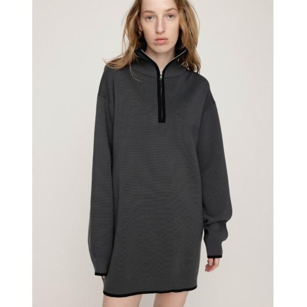 『セール実施中』ZOZO問い合わせ番号:98712883ショップ:SLY，スライブランド:SLY，スライ商品名:HALF ZIP HN KNIT S/OP ハーフジップ ハイネック ニット ショートワンピース 秋服 冬服カテゴリ:ワンピース...