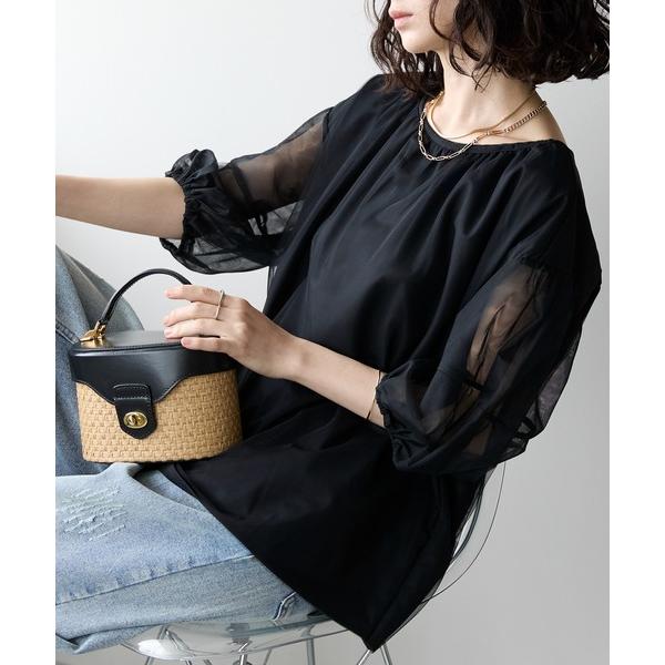 ZOZO問い合わせ番号:98713345ショップ:Bonjour Sagan，ボンジュールサガンブランド:each，イーチ，Bonjour Sagan，ボンジュールサガン商品名:チュールレイヤード5分袖プルオーバーカテゴリ:トップス>...