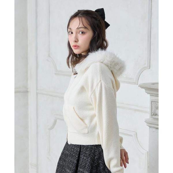 『タイムセール実施中』ZOZO問い合わせ番号:98713368ショップ:INGNI，イングブランド:INGNI，イング商品名:エコファー付ニットパーカーカテゴリ:トップス>パーカーブランド品番:1254-600175素材:アクリル71...