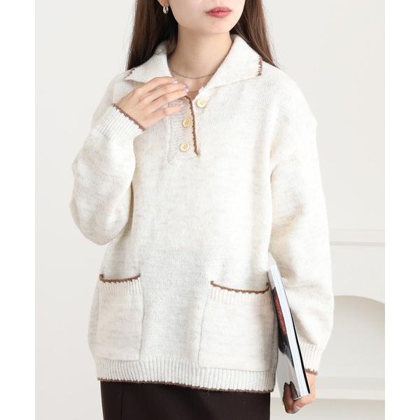 『タイムセール実施中』ZOZO問い合わせ番号:98713604ショップ:FUNALIVE，ファンアライブブランド:FUNALIVE，ファンアライブ商品名:je crois soi 衿付き　ニットプルオーバーカテゴリ:トップス>ニット/...