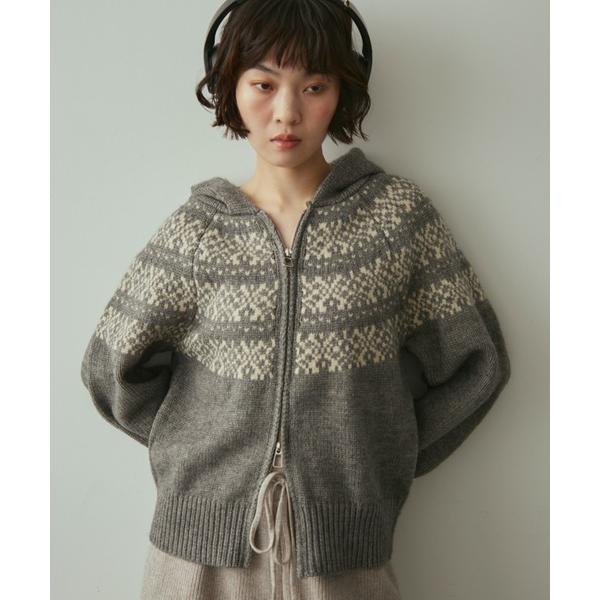『タイムセール実施中』ZOZO問い合わせ番号:98713698ショップ:Auntie Rosa，アンティローザブランド:full/fill.，フルフィル商品名:nordic hood zip knit cardigan / ノルディックフー...