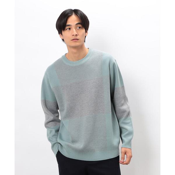 『セール実施中』ZOZO問い合わせ番号:98714290ショップ:COMME CA ISM，コムサイズムブランド:COMME CA ISM，コムサイズム商品名:チェック柄ジャガード クルーネックニットカテゴリ:トップス>ニット/セータ...