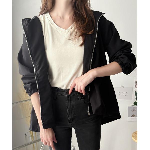 『タイムセール実施中』ZOZO問い合わせ番号:98714555ショップ:Amulet，アミュレットブランド:Amulet，アミュレット商品名:動きやすさとデザインを両立◎軽い着心地♪ ギャザー切り替えフードブルゾンカテゴリ:ジャケット/アウ...