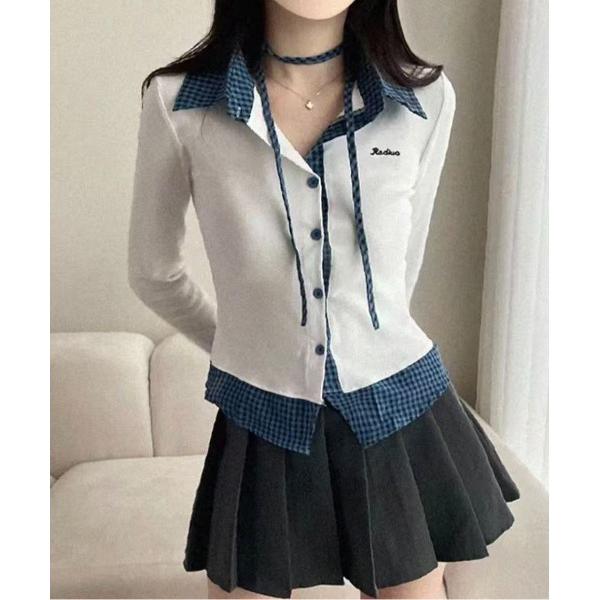 ZOZO問い合わせ番号:98714792ショップ:gossip！ロサンゼルス，ゴシップロサンゼルスブランド:gossip！ロサンゼルス，ゴシップロサンゼルス商品名:Y2K  チェック柄カラーシャツカーディガンカテゴリ:トップス>Tシャ...