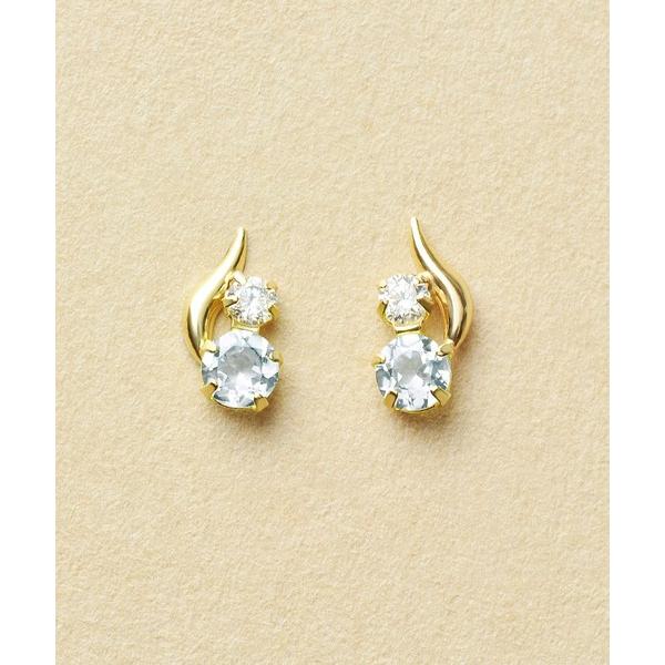 ※このアイテムは返品・交換対象外商品です。ZOZO問い合わせ番号:98746327ショップ:TAKE-UP，テイクアップブランド:TAKE-UP，テイクアップ商品名:【WEB限定商品】K10 アクアマリン シンプルピアス（YG）カテゴリ:ア...