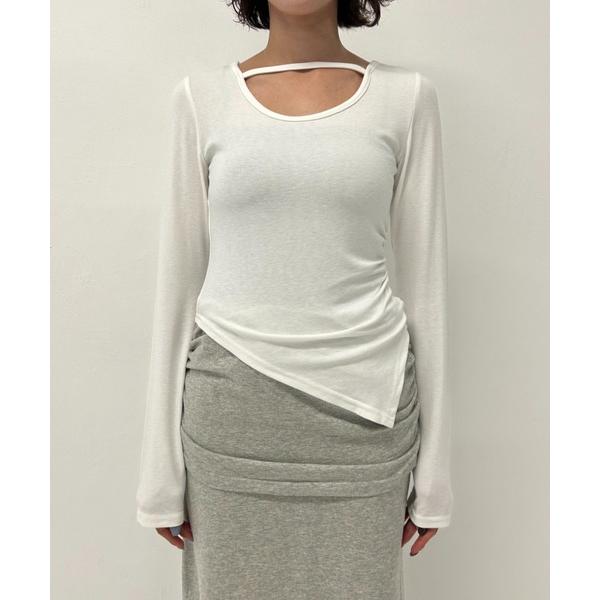 『セール実施中』ZOZO問い合わせ番号:98746738ショップ:a//m，オルムブランド:Geeong，ジーオン商品名:【ZOZO限定】アシンメトリー スリット シャーリング  トップスカテゴリ:トップス>Tシャツ/カットソーブラン...