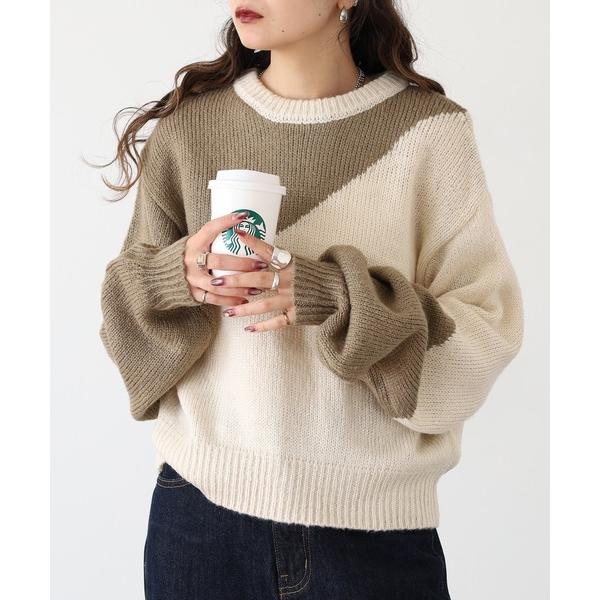 『タイムセール実施中』ZOZO問い合わせ番号:98748624ショップ:FUNALIVE，ファンアライブブランド:gleam，グリーム，FUNALIVE，ファンアライブ商品名:gleam ショート丈配色ニットカテゴリ:トップス>ニット...