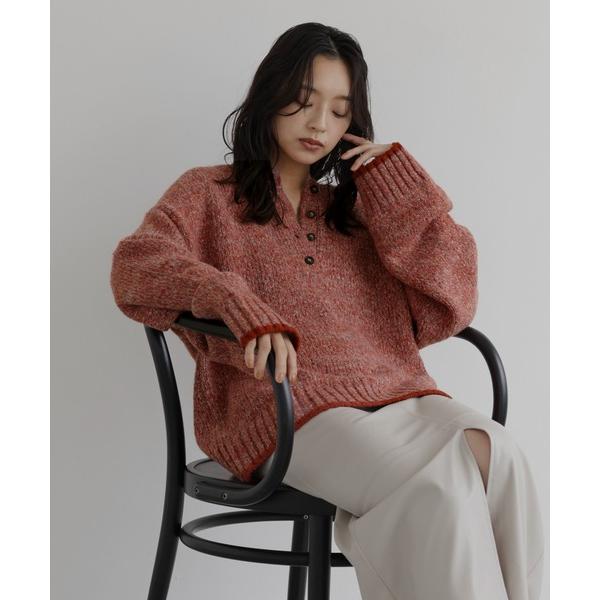 『タイムセール実施中』ZOZO問い合わせ番号:98778790ショップ:LIAN，リアンブランド:hellam，へラム商品名:バイカラーヘンリーネックミックスニットカテゴリ:トップス>ニット/セーターブランド品番:242-021H10...