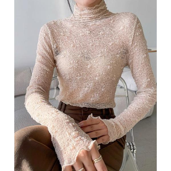 『タイムセール実施中』ZOZO問い合わせ番号:98779680ショップ:CELENA，セレナブランド:CELENA BEATS，セレナビーツ商品名:ハイネックレースシアートップスカテゴリ:トップス>Tシャツ/カットソーブランド品番:C...