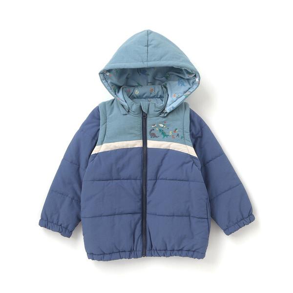 『タイムセール実施中』ZOZO問い合わせ番号:98780180ショップ:BEBE ONLINE STORE，ベベ オンラインストアブランド:SLAP SLIP，スラップスリップ商品名:【お揃い】バイカラー恐竜ロケット総柄8WAYコート(80...