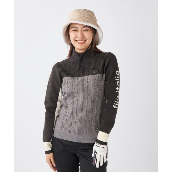 『タイムセール実施中』ZOZO問い合わせ番号:98781097ショップ:OCEAN GOLF，オーシャンゴルフブランド:FILA GOLF，フィラゴルフ 商品名:【FILAGOLF/フィラゴルフ】レディースモックネックセーター/軽量/ブロッ...