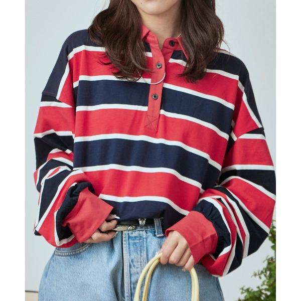 ZOZO問い合わせ番号:98781736ショップ:ROOP TOKYO，ループトーキョーブランド:AO2，アオズ，ROOPTOKYO，ループトウキョウ商品名:Border Over sized Rugby Shirt / ボーダーオーバーサ...