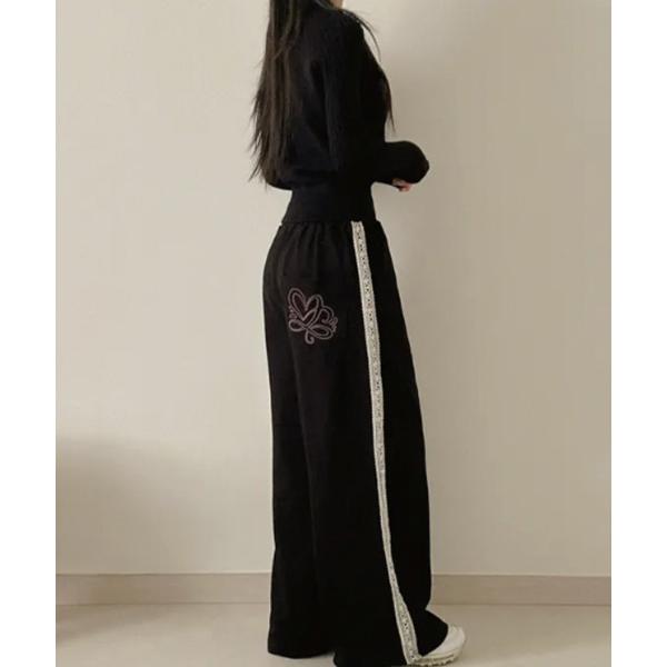 『タイムセール実施中』ZOZO問い合わせ番号:98781971ショップ:me Jane，ミージェーンブランド:VIVID LADY，ビビッドレディー商品名:レーステープ ワイドイージーパンツカテゴリ:パンツ>スウェットパンツブランド品...