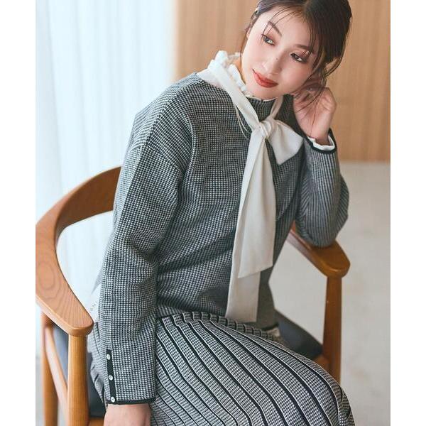 『タイムセール実施中』ZOZO問い合わせ番号:98781993ショップ:INDIVI，インディヴィブランド:INDIVI，インディヴィ商品名:【洗える／SETUP可能】ジャカードボートネックニットカテゴリ:トップス>ニット/セーターブ...