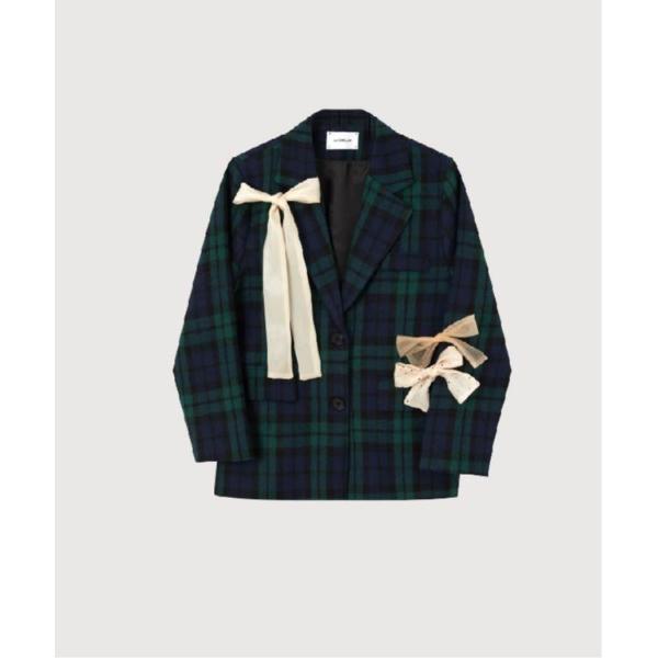 ZOZO問い合わせ番号:98782518ショップ:P L U M STORE，プラム ストアブランド:LA POMME petit，ラポミ・プチ商品名:Ribbon Attacked Check Coatカテゴリ:ジャケット/アウター&gt...