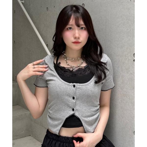 ZOZO問い合わせ番号:98783851ショップ:Sense Market，センスマーケットブランド:Lae，レイ商品名:フェイクレイヤードレーストップスカテゴリ:トップス>Tシャツ/カットソーブランド品番:KSG20964/2096...