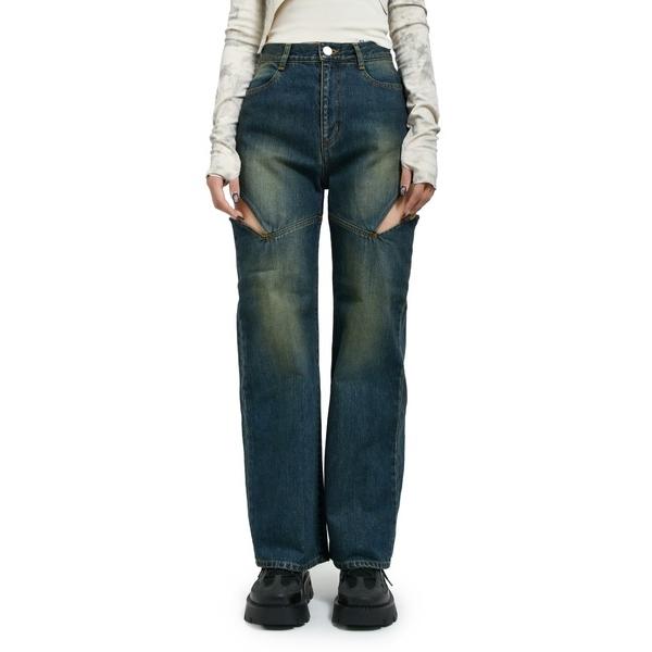 ZOZO問い合わせ番号:98783989ショップ:NUBIAN，ヌビアンブランド:VIVAMUS，ヴィヴァムス商品名:CUTOFF DENIM PANTSカテゴリ:パンツ>デニムパンツブランド品番:VM25SS-PT004-BLUカラ...