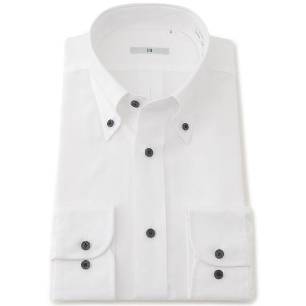 ZOZO問い合わせ番号:98784076ショップ:SUIT SELECT，スーツセレクトブランド:SUIT SELECT，スーツセレクト商品名:【形態安定】【長袖】【SILVER LINE】ボタンダウンカラーワイシャツ/ホワイト×ドビー/釦...