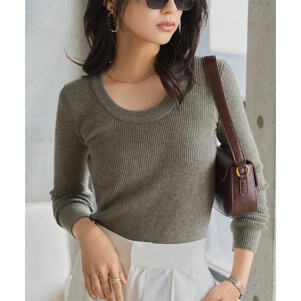 ZOZO問い合わせ番号:98784435ショップ:kobelettuce，コウベレタスブランド:KOBE LETTUCE，コウベレタス商品名:深Uネック長袖リブニットトップスカテゴリ:トップス>ニット/セーターブランド品番:N1244...