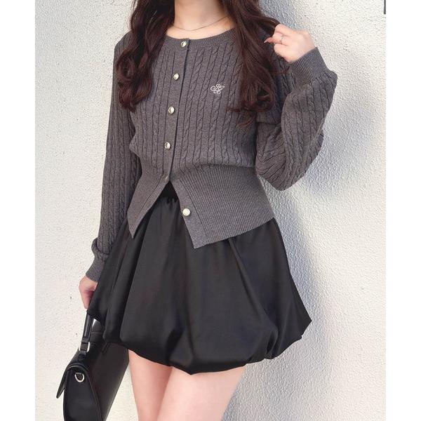 『タイムセール実施中』ZOZO問い合わせ番号:98815035ショップ:INGNI，イングブランド:INGNI SOELA，イングソエラ，INGNI，イング商品名:【INGNI　SOELA】胸刺繍金ボタンケーブルニットカーディガン／WEB限...