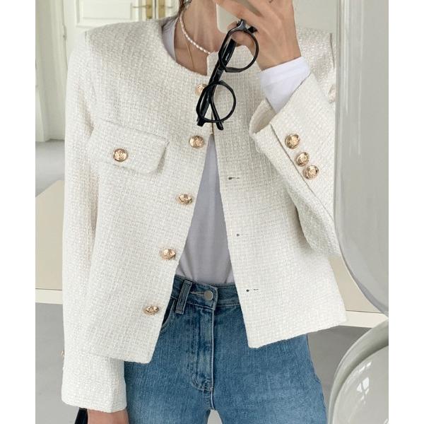 『タイムセール実施中』ZOZO問い合わせ番号:98816172ショップ:300mc，スリーハンドレッドエムシーブランド:FREE STYLISTS，フリー スタイリスト商品名:YUGA_YGMC buttoned tweed jacketカ...