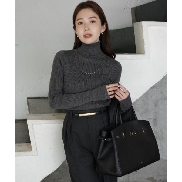 ZOZO問い合わせ番号:98847072ショップ:anuans，アニュアンスブランド:anuans，アニュアンス商品名:シルクカシミアブレンドフィットリブタートルニットカテゴリ:トップス>ニット/セーターブランド品番:15255110...