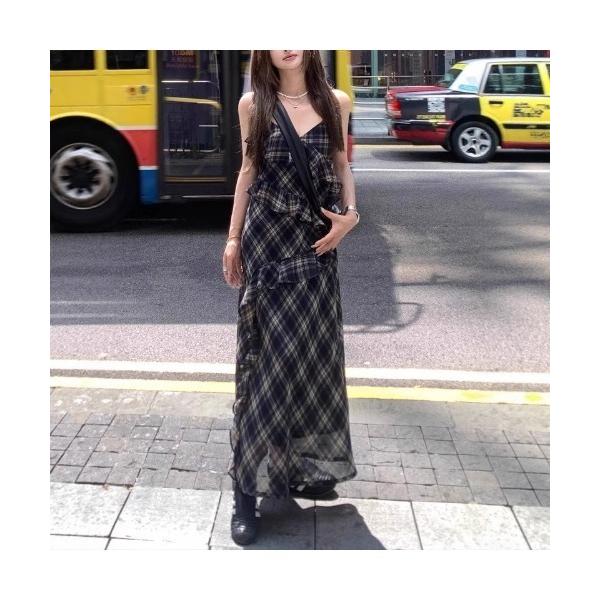 『タイムセール実施中』ZOZO問い合わせ番号:98877456ショップ:Ritzy，リッツィーブランド:Ritzy，リッツィー商品名:チェック柄　フリルデザイン　キャミソールワンピースカテゴリ:ワンピース/ドレス>ワンピースブランド品...