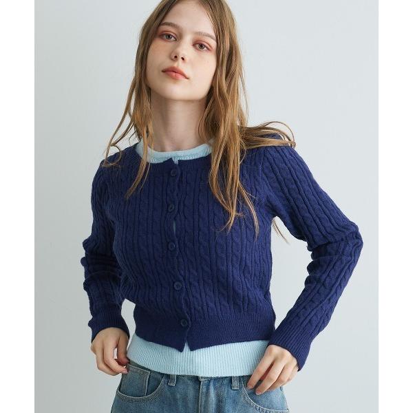 『タイムセール実施中』ZOZO問い合わせ番号:98877698ショップ:Ada.，エイダブランド:Mirette，ミレット商品名:バイカラーニットカーディガン / Bi-Color Knit Cardiganカテゴリ:トップス>カーデ...