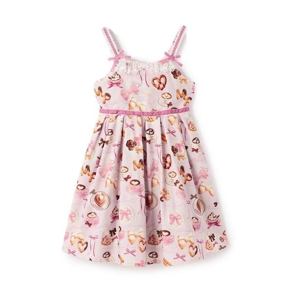 『セール実施中』ZOZO問い合わせ番号:98908243ショップ:NARUMIYA ONLINE，ナルミヤ オンラインブランド:mezzo piano，メゾピアノ商品名:カフェ柄　キャミワンピースカテゴリ:ワンピース/ドレス>ワンピー...