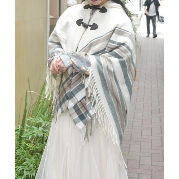 『セール実施中』ZOZO問い合わせ番号:98908659ショップ:axes femme，アクシーズファムブランド:axes femme，アクシーズファム商品名:サイドラインチェックポンチョカテゴリ:ファッション雑貨>マフラーブランド品...