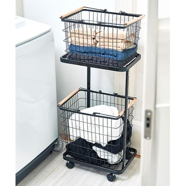 ※このアイテムは返品・交換対象外商品です。ZOZO問い合わせ番号:98910429ショップ:Rora，ローラブランド:BACKYARD FAMILY，バックヤードファミリー商品名:バスケット付き 2段ランドリーラックカテゴリ:インテリア&g...