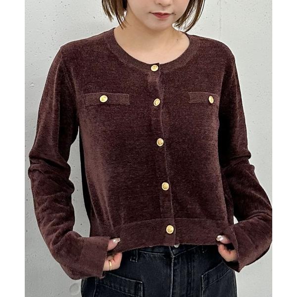 『タイムセール実施中』ZOZO問い合わせ番号:98910658ショップ:archives，アルシーヴブランド:archives，アルシーヴ商品名:ベロアライク金ボタンニットカーディガンカテゴリ:トップス>カーディガン/ボレロブランド品...